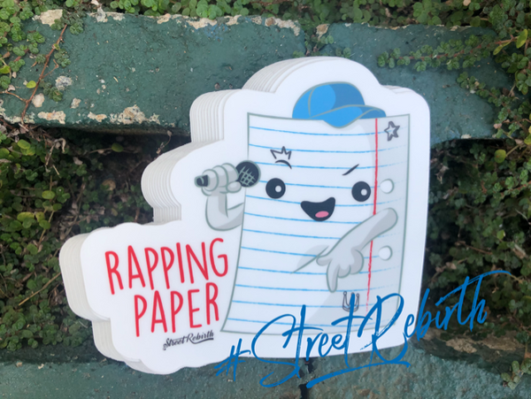 1 Rapping Paper Sticker – One 4 Inch Water Proof Vinyl Sticker – For H ...